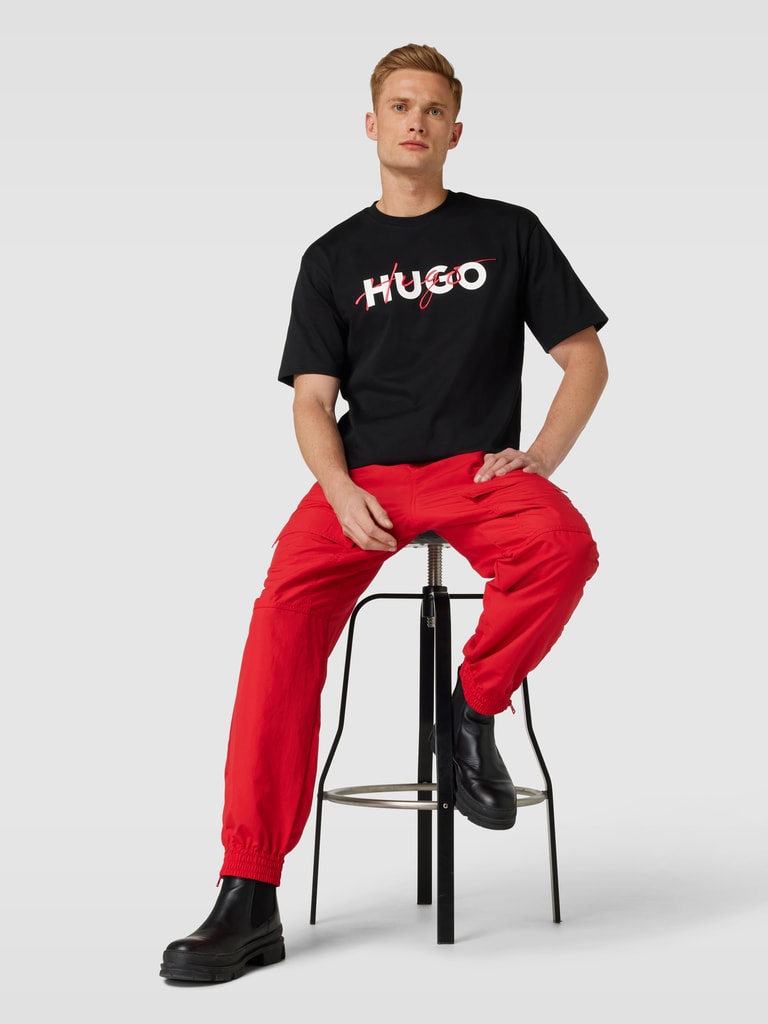 HUGO T-Shirt mit Label-Print Modell 'Dakaishi' (schwarz) online kaufen