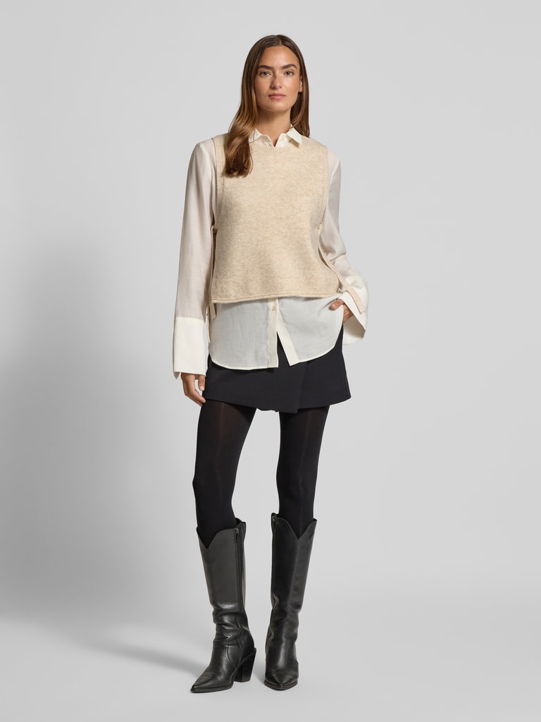 Oui Regular Fit Pullunder mit Woll-Anteil (offwhite melange) online kaufen