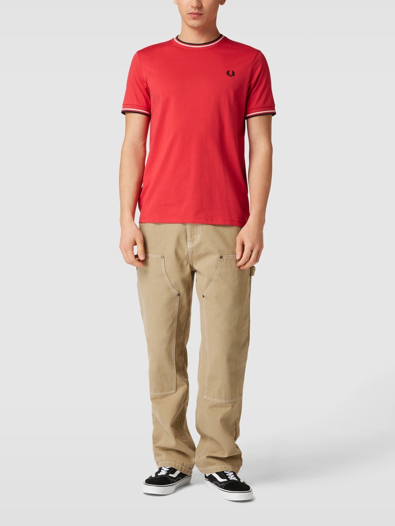 Fred Perry T-Shirt mit Logo-Stitching (rot) online kaufen