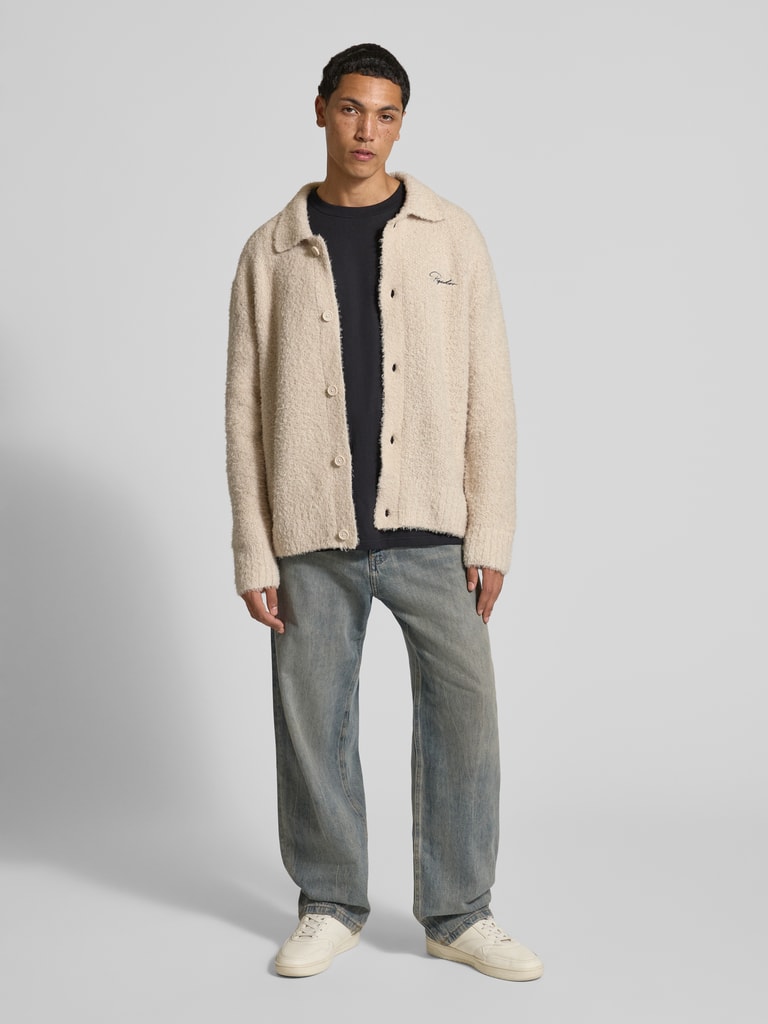 Pegador Gebreid jack met platte kraag en labelstitching in ecru online ...