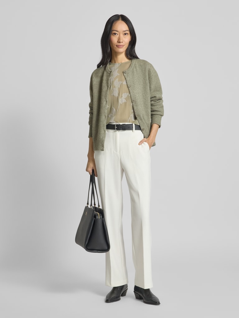 Samsøe Samsøe Cardigan met ronde hals, model 'NOR' in olijfgroen online ...