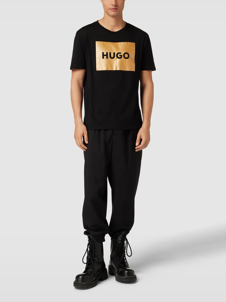 HUGO T-Shirt mit Label-Print Modell 'Dulive_G' (black) online kaufen