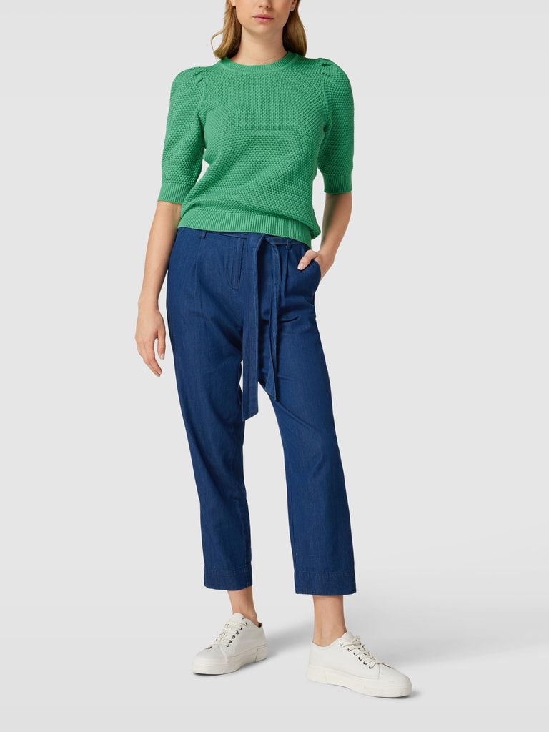 B.Young Gebreide pullover met structuurmotief, model 'Mikala' in groen ...