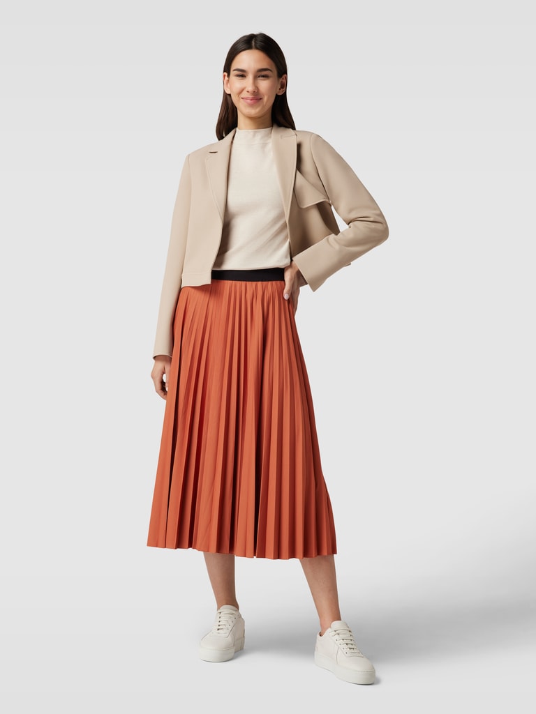 Esprit Midirok met plissévouwen in roestrood online kopen | P&C