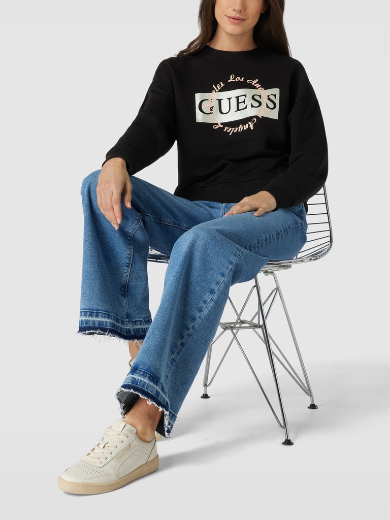 Guess Sweatshirt mit Label-Print (black) online kaufen