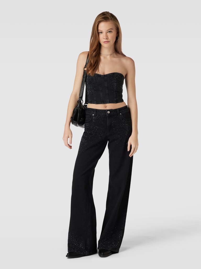 Review Straight Leg Jeans mit Strass (black) online kaufen