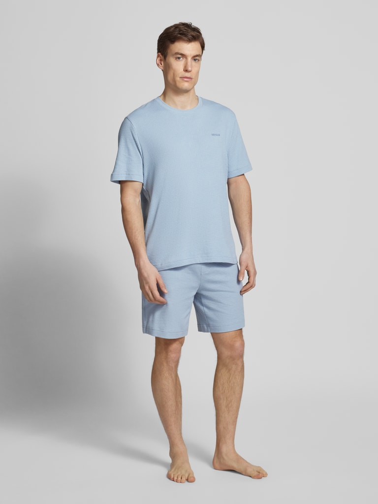 HUGO Regular Fit Sweatshorts mit Strukturmuster Modell 'Austin' (blau ...