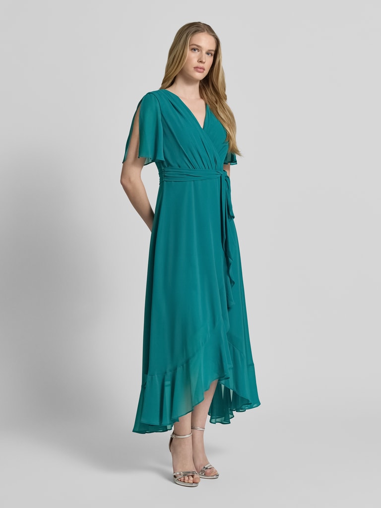 Christian Berg Cocktail Cocktailkleid in Wickel-Optik mit Volantsaum ...