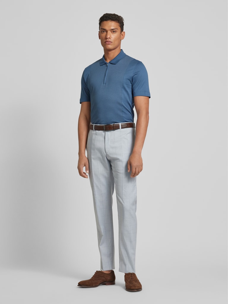 BOSS Slim Fit Poloshirt mit Reißverschluss (blau) online kaufen