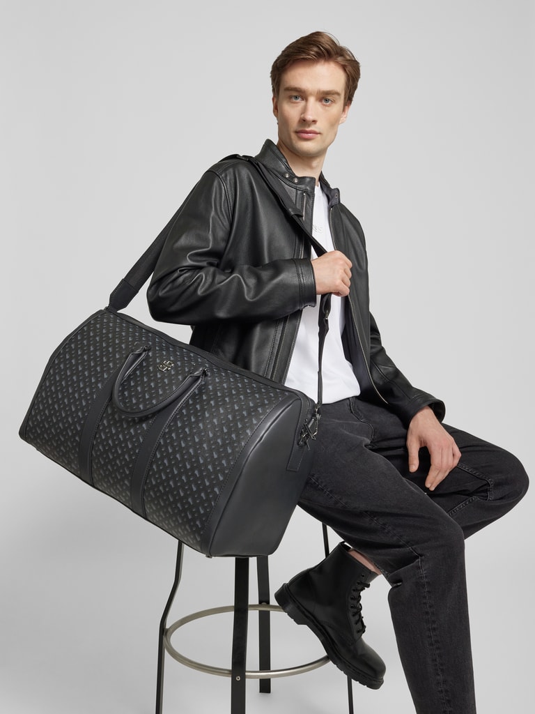 BOSS Duffle Bag aus Leder mit Label-Applikation Modell 'Holdall ...