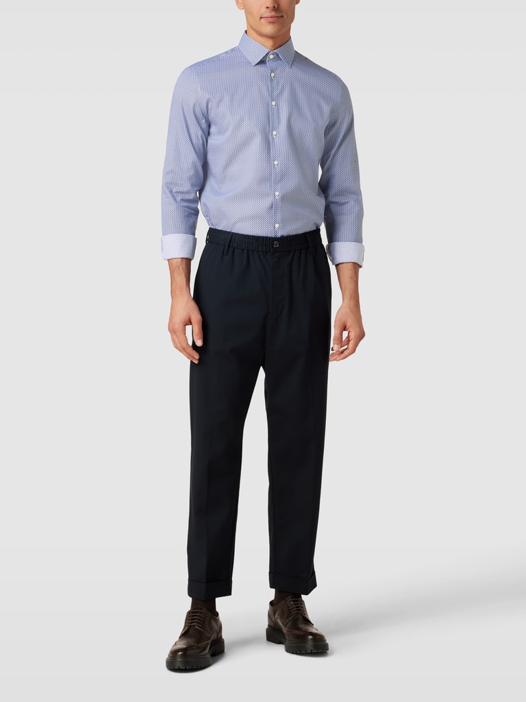 Jake*s Slim Fit Business-Hemd mit Allover-Muster (weiss) online kaufen