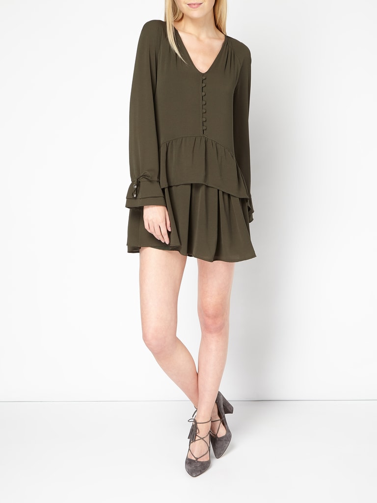 Tigha Kleid aus Krepp mit Raglanärmeln (olivgrün) online kaufen