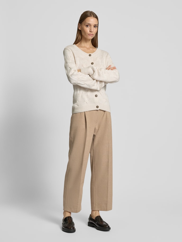 MAC Flared Stoffhose mit Bundfalten Modell 'Sara Pleat' (beige) online ...