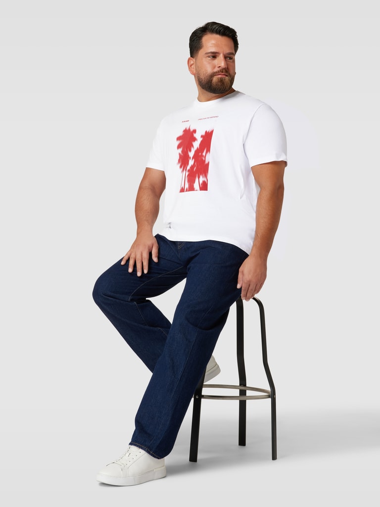 Kup online S.Oliver Plus T-shirt PLUS SIZE z nadrukiem z motywem (biały)