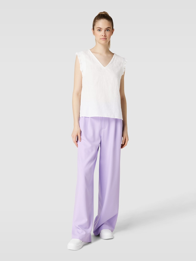 edc By Esprit Blousetop van een mix van linnen en katoen met ruches in ...