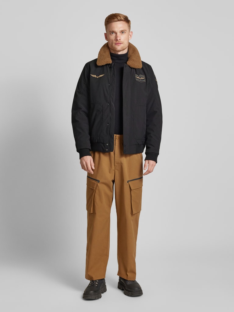 PME Legend Jacke mit Label-Patches Modell 'WINGFORCE' (black) online kaufen