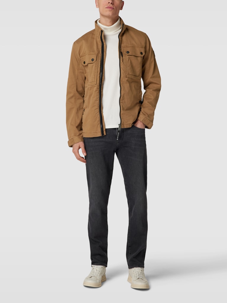 Tom Tailor Jack met opstaande kraag, model 'Fieldjacket' in cognac ...