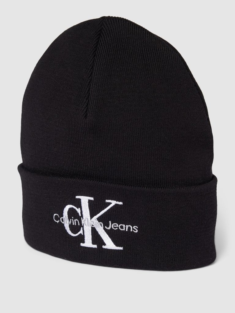 Calvin Klein Jeans Beanie aus reiner Baumwolle Modell 'EMBRO' (black ...