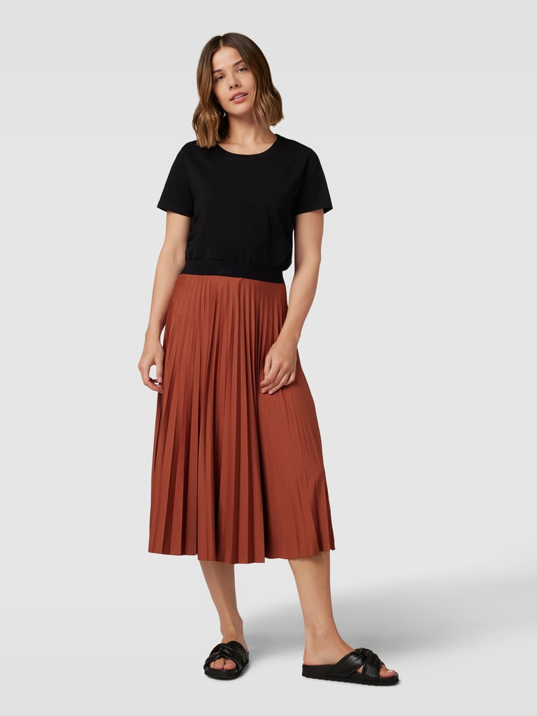 Esprit Midirok met plissévouwen in roestrood online kopen | P&C