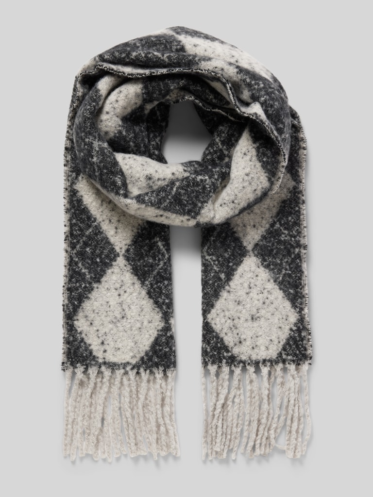 ICHI Sjaal met franjes, model 'AHINNI' in zwart online kopen | P&C