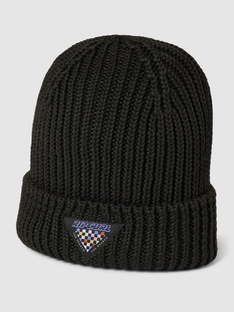 Rip Curl Beanie in effen design met labelpatch in zwart online kopen | P&C