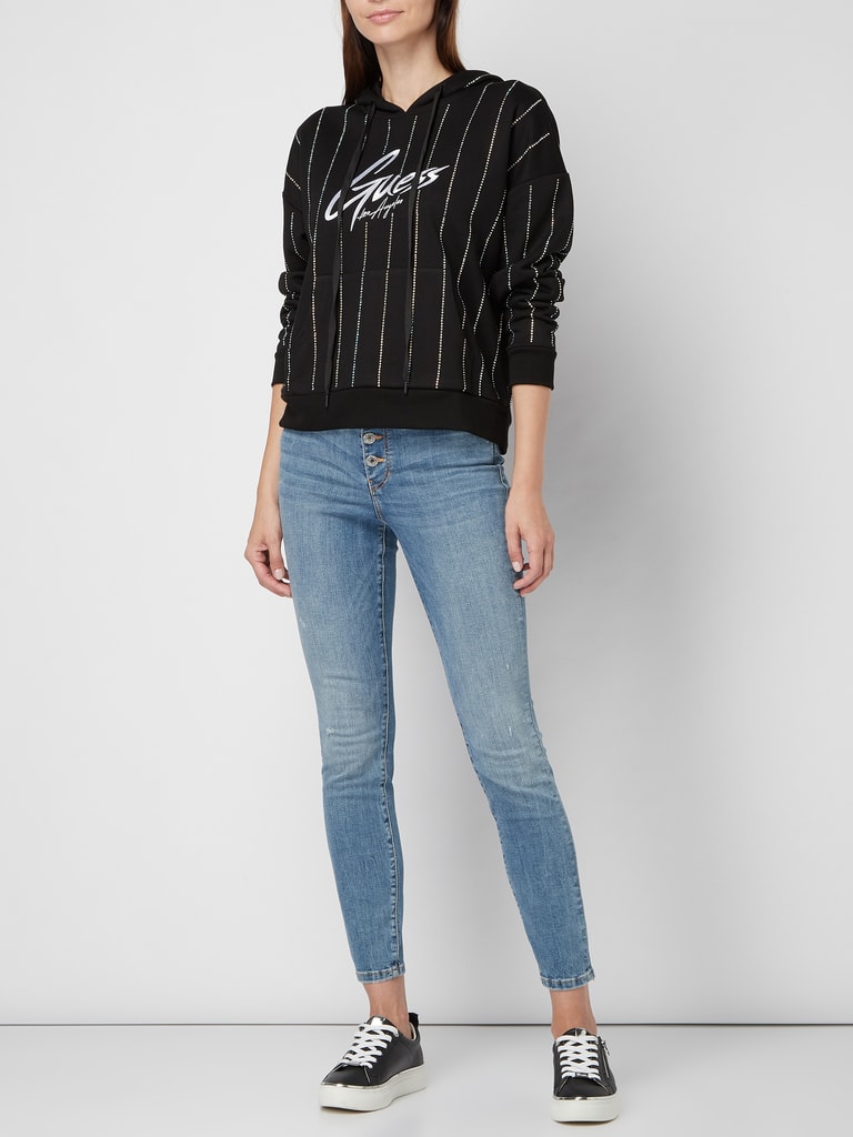 Guess Hoodie met geborduurd logo in zwart online kopen | P&C