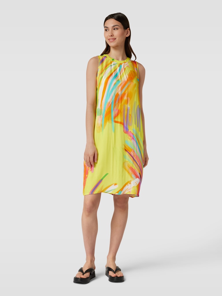 Emily Van den Bergh Knielange jurk van viscose met all-over motief in ...