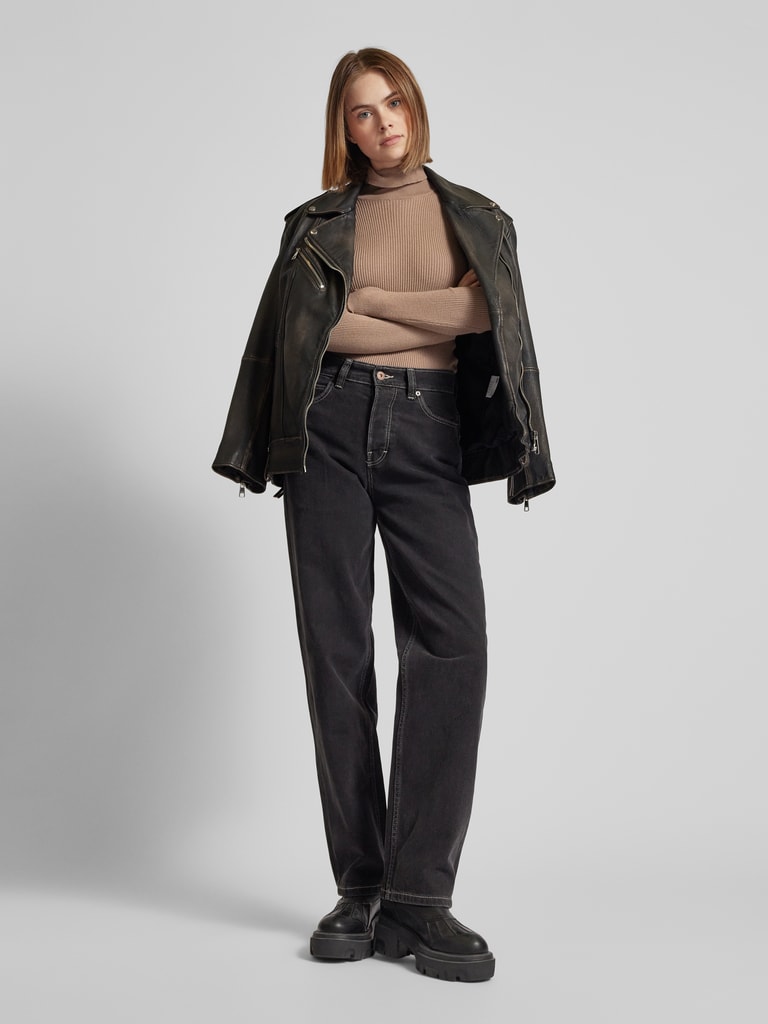 Pieces Slim Fit Rollkragenpullover in Ripp-Optik Modell 'MIRA' (hazel ...