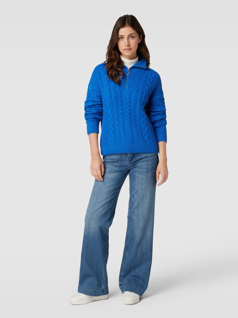 Jake*s Casual Strickpullover mit Zopfmuster (royal) online kaufen