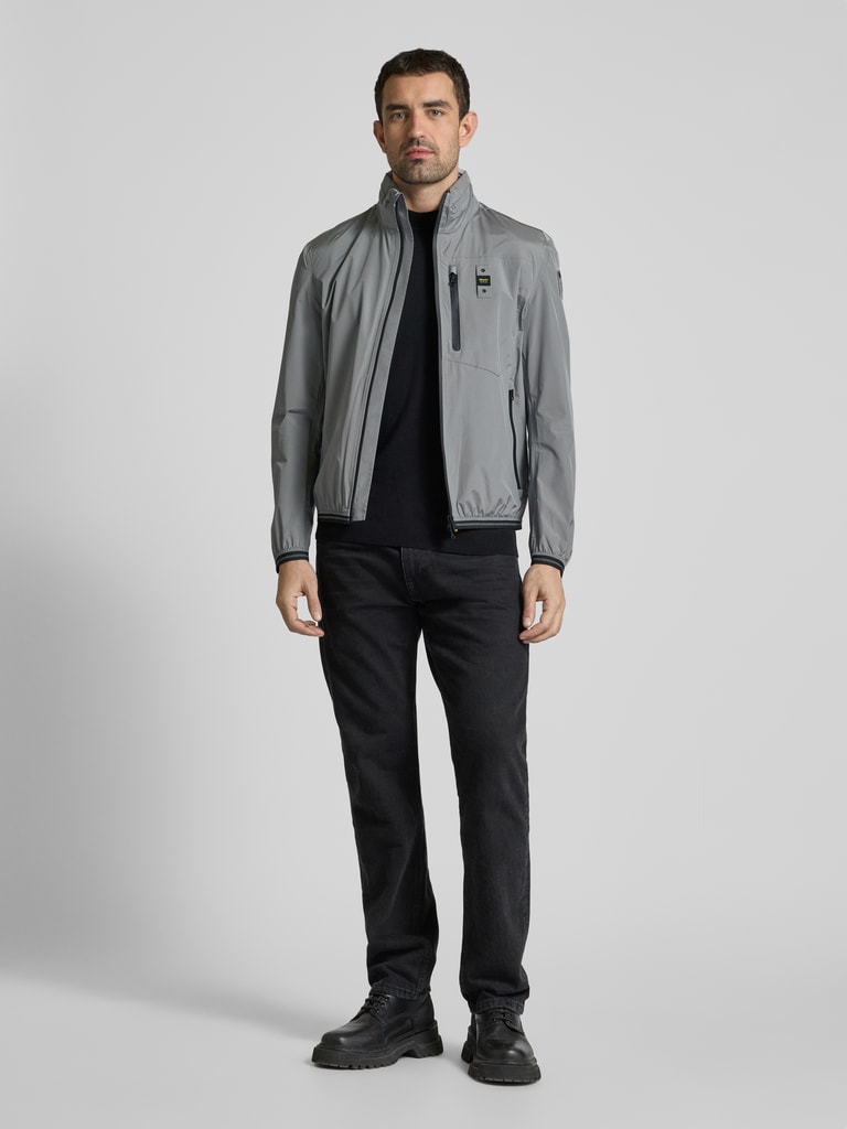 Blauer USA Jack met opstaande kraag, model 'DEWAR' in zilver online ...