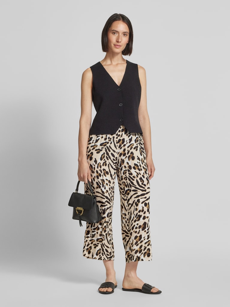 ICHI Wide Leg Culotte in Crinkle-Optik Modell 'MARRAKECH' (beige) online kaufen