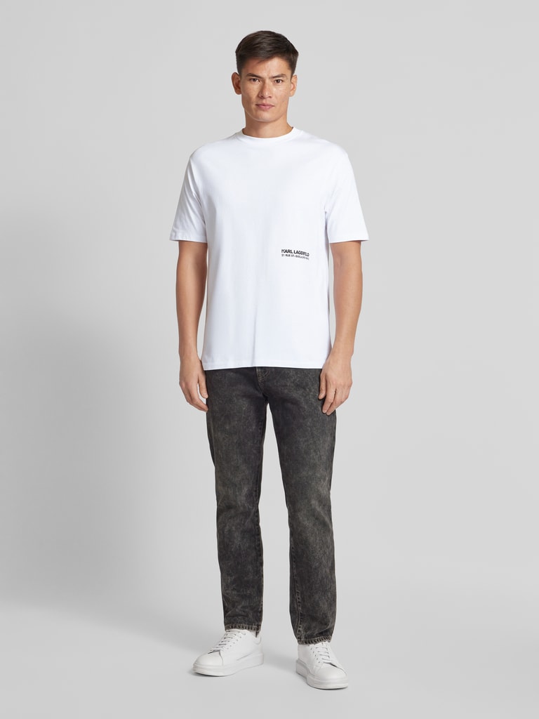 Karl Lagerfeld T-Shirt mit Label-Print (weiss) online kaufen