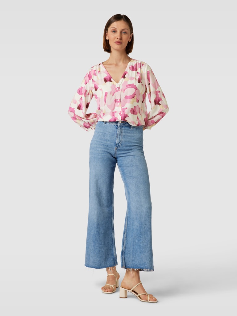 Tom Tailor Bluse aus reiner Viskose mit Allover-Muster (rosa) online kaufen
