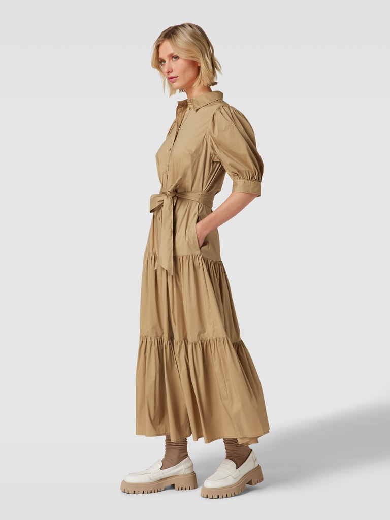 Lauren Ralph Lauren Maxikleid aus reiner Baumwolle im Stufen-Look (sand ...