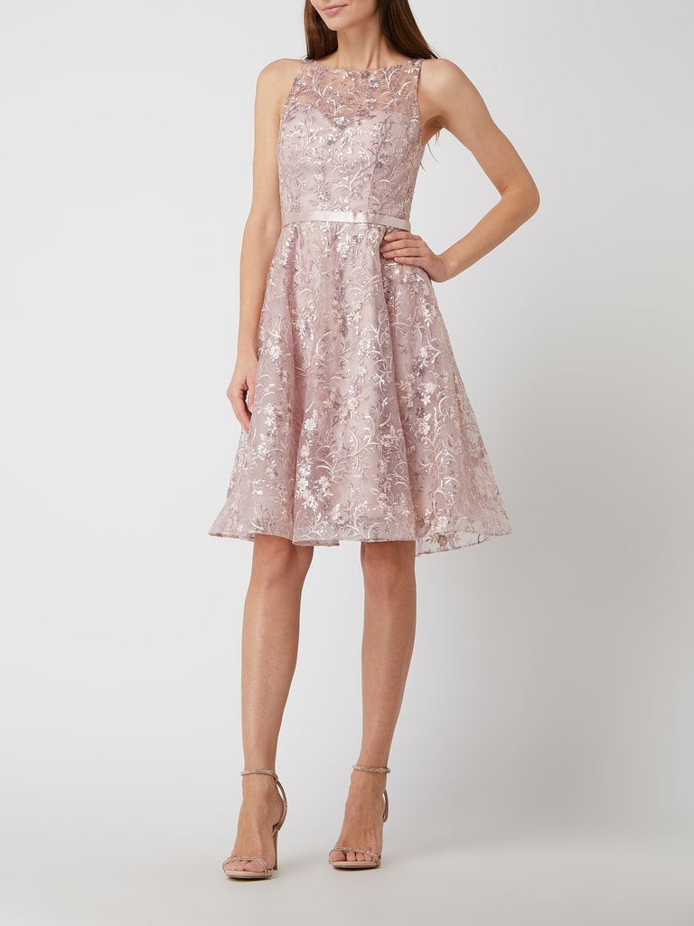 Luxuar Cocktailkleid aus Organza mit Stickereien (mauve) online kaufen