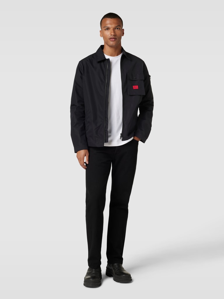 HUGO Jack met platte kraag, model 'Emmond' in zwart online kopen | P&C