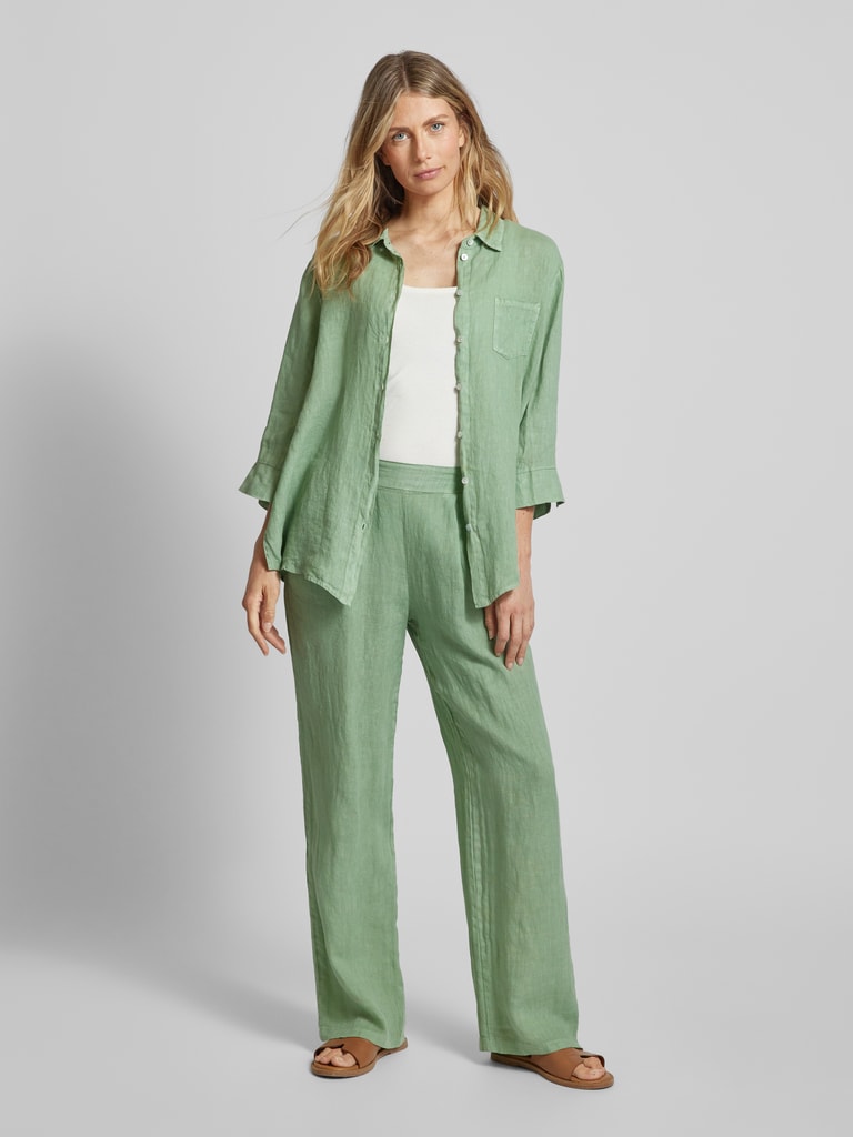 Heartkiss Leinenbluse mit Brusttasche (khaki) online kaufen