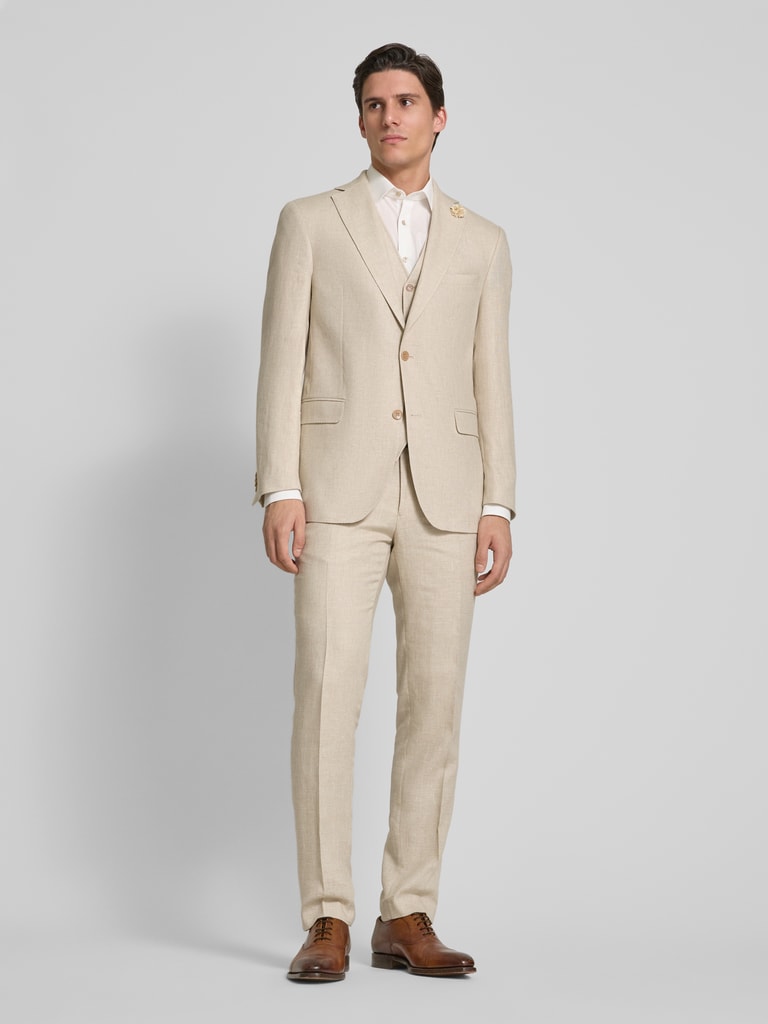 Carl Gross Slim Fit Anzughose aus Leinen-Mix Modell 'SHIVER' (beige ...