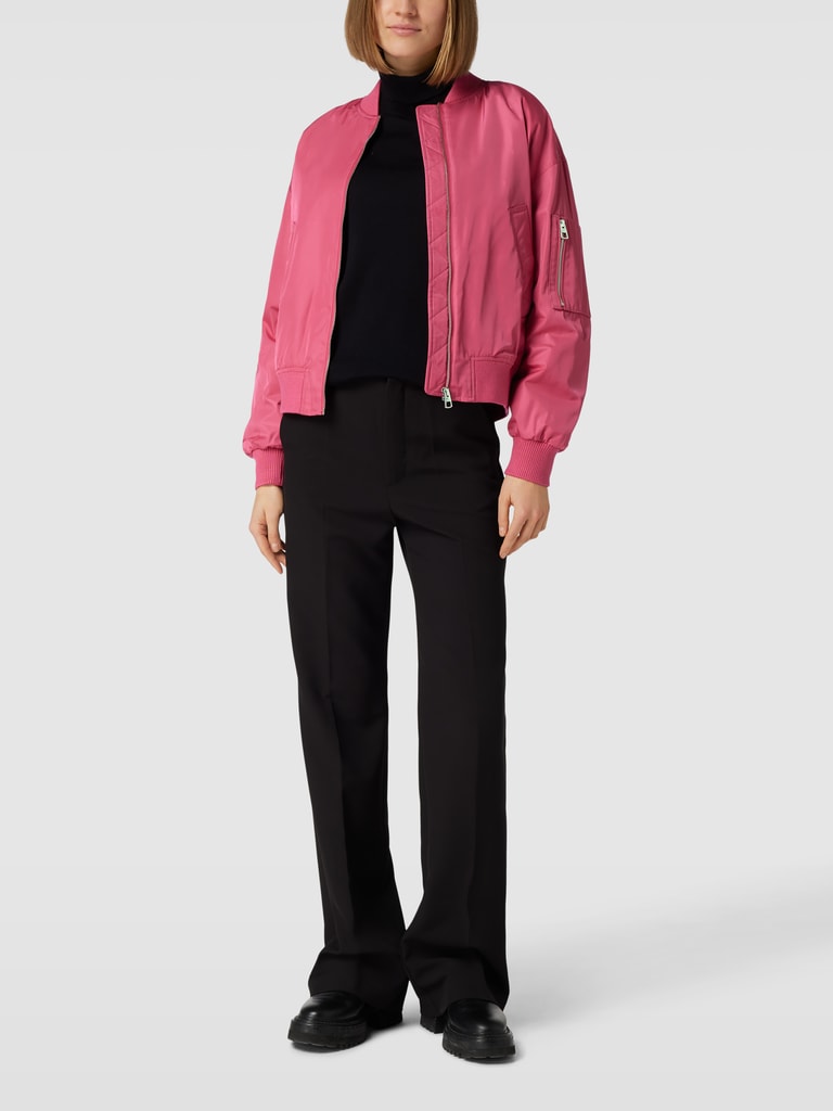 Kup online Marc O'Polo Bluzon z detalami z logo (mocnoróżowy)