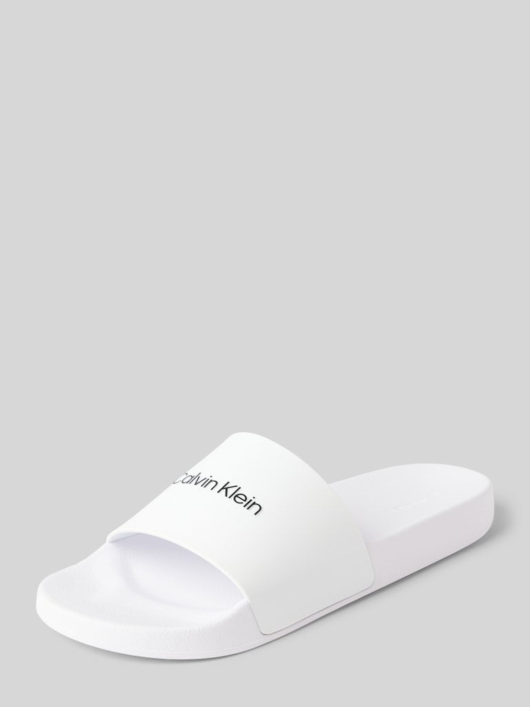 CK Calvin Klein Slides mit Label-Schriftzug Modell 'POOL SLIDE' (weiss ...