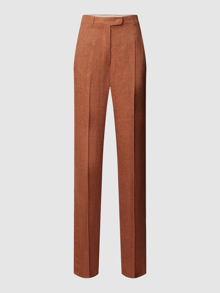 Max Mara Studio Broek met persplooien, model 'ALCANO' in terracotta ...