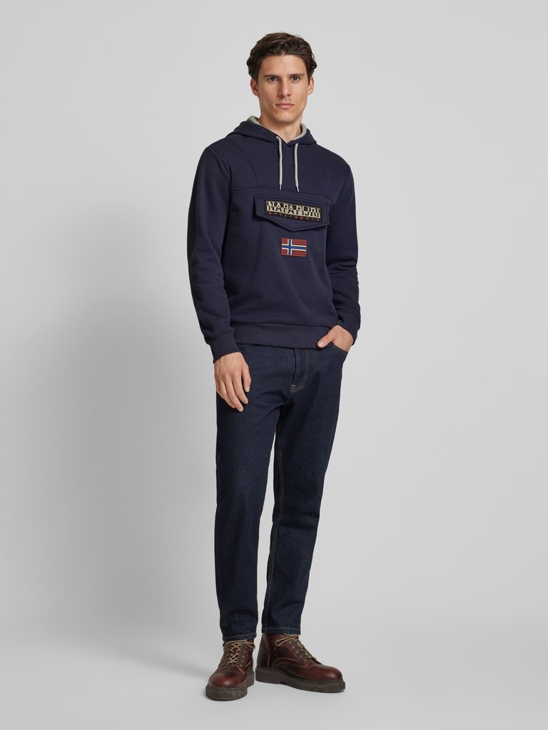 Napapijri Hoodie mit Label-Patch Modell 'BURGEE' (marine) online kaufen