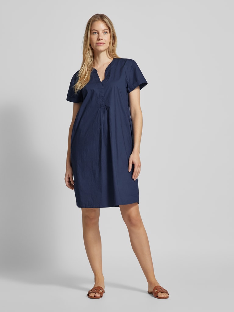 Jake*s Casual Knielanges Hemdblusenkleid mit V-Ausschnitt (dunkelblau ...