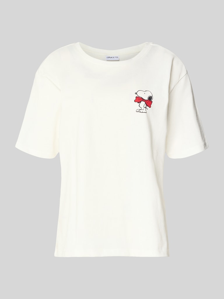 Jake*s Casual T-Shirt mit Motiv-Print und Rundhalsausschnitt (offwhite ...