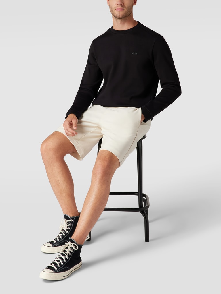 BOSS Green Sweatshirt met structuurmotief, model 'Salbo' in zwart ...