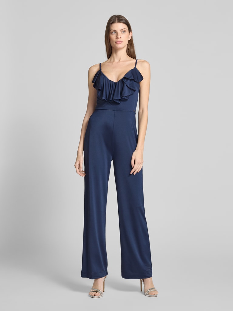 Guess Jumpsuit met volant, model 'ALICE SLINKY' in marineblauw online ...