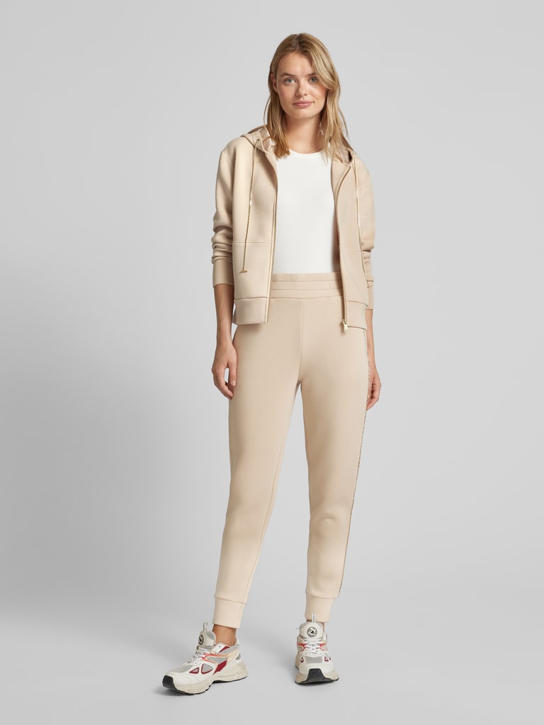 Guess Sweatjacke mit Label-Print Modell 'SIMONNE' (sand) online kaufen
