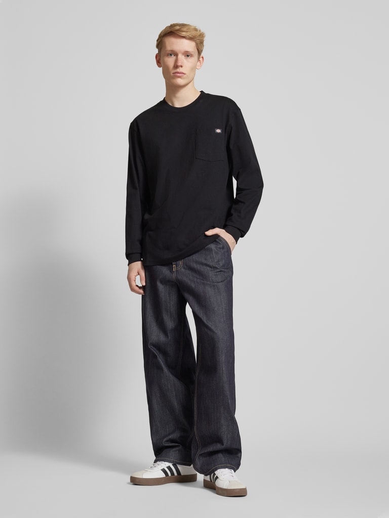 Dickies Shirt met lange mouwen en borstzak, model 'LURAY' in zwart ...