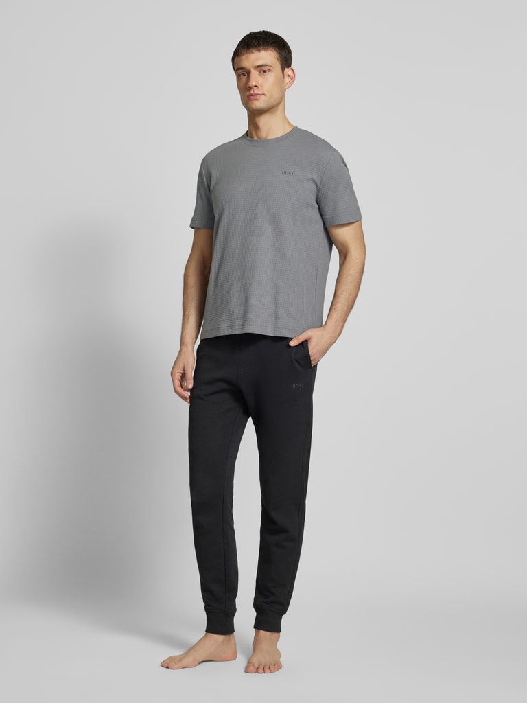 HUGO T-Shirt mit Strukturmuster Modell 'Austin' (stein) online kaufen