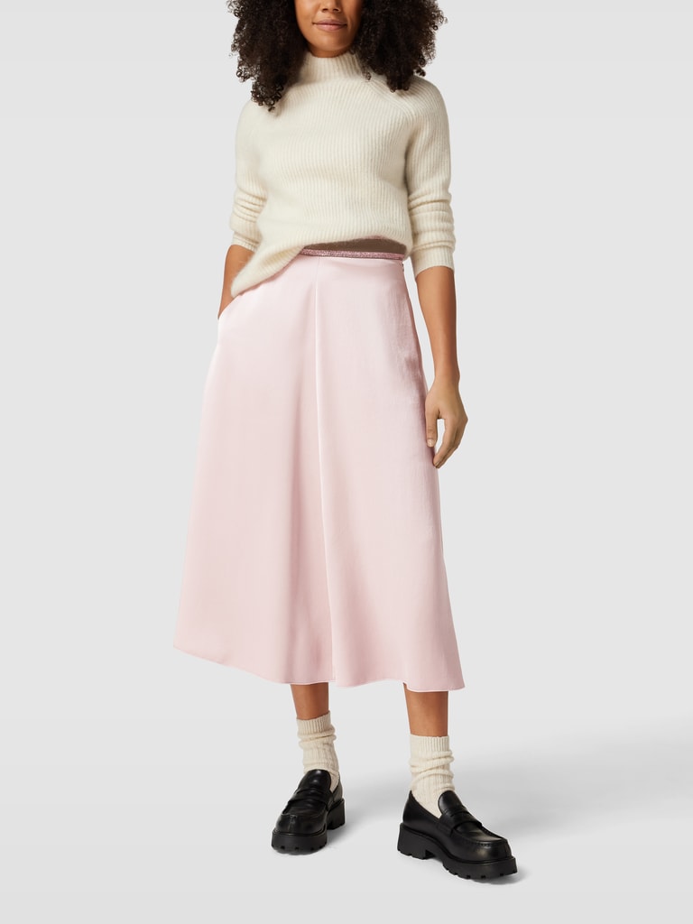 Weekend Max Mara Midirock in Satin-Optik Modell 'EURO' (rosa) online kaufen